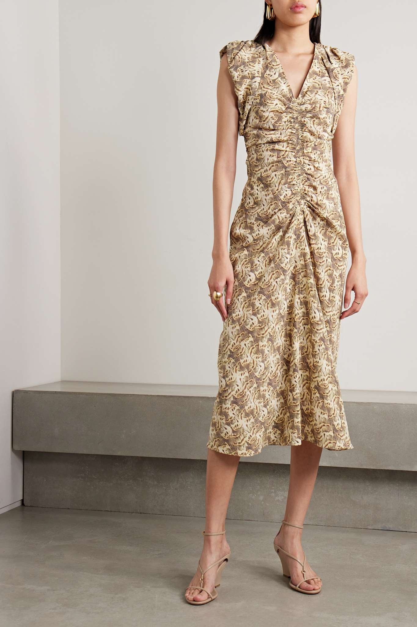 Isabel Marant Gilya printed silk midi dress | REVERSIBLE