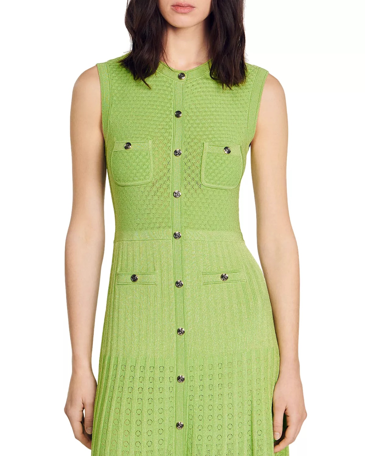 sandro tuileries pointelle knit dress | Dresses Images 2025