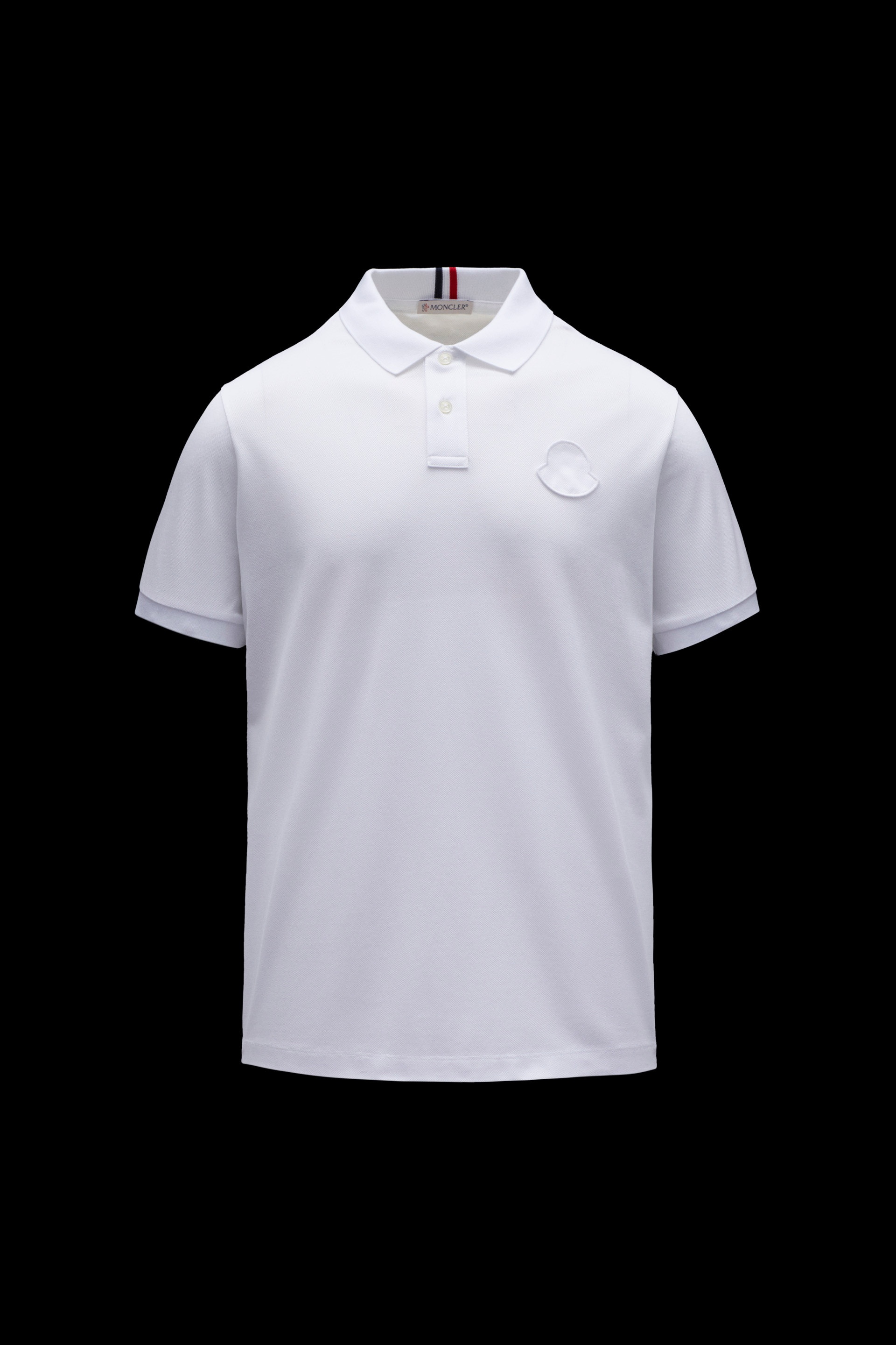 Moncler Logo Outline Embroidered Polo Shirt | REVERSIBLE