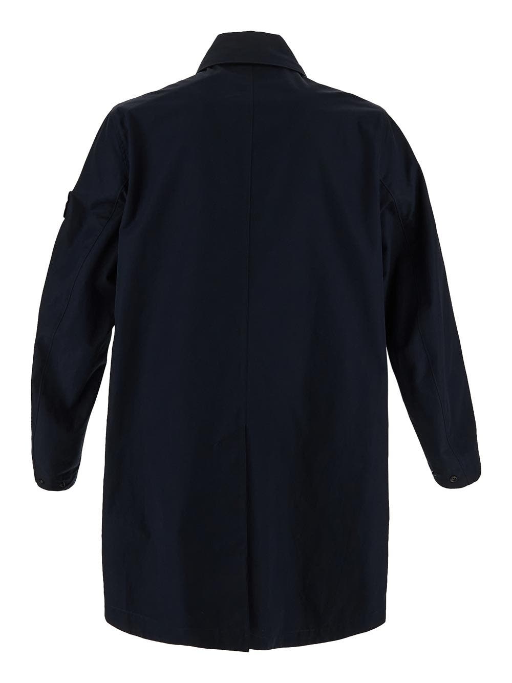 Stone Island Blue waterprof trench coat | REVERSIBLE