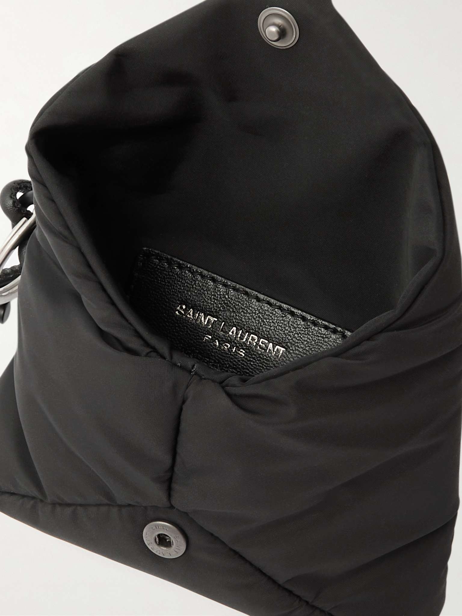 SAINT LAURENT Cassandre Logo-Appliquéd Leather-Trimmed Quilted Padded ...