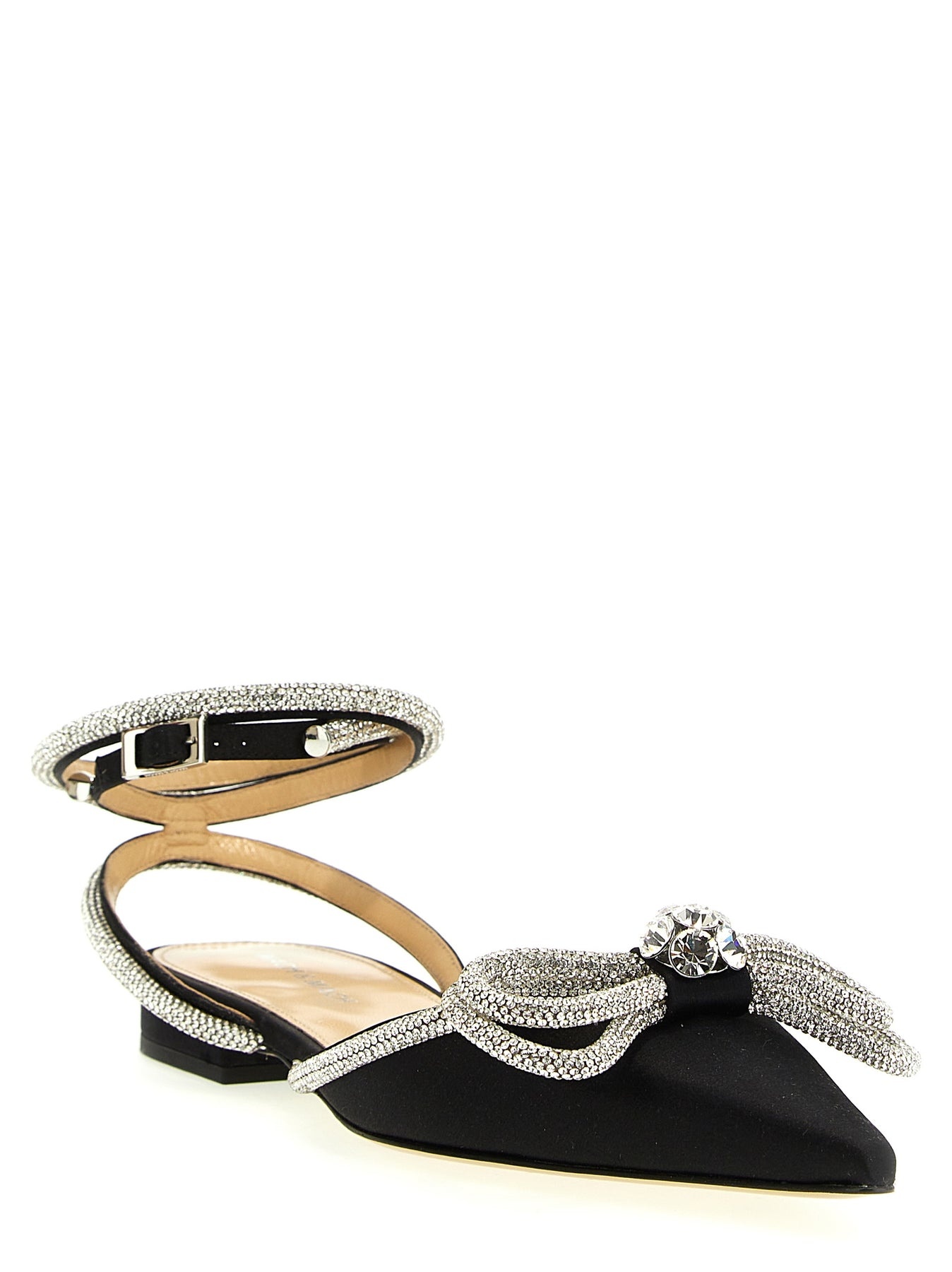 MACH & MACH Double Bow Flat Shoes Black | REVERSIBLE