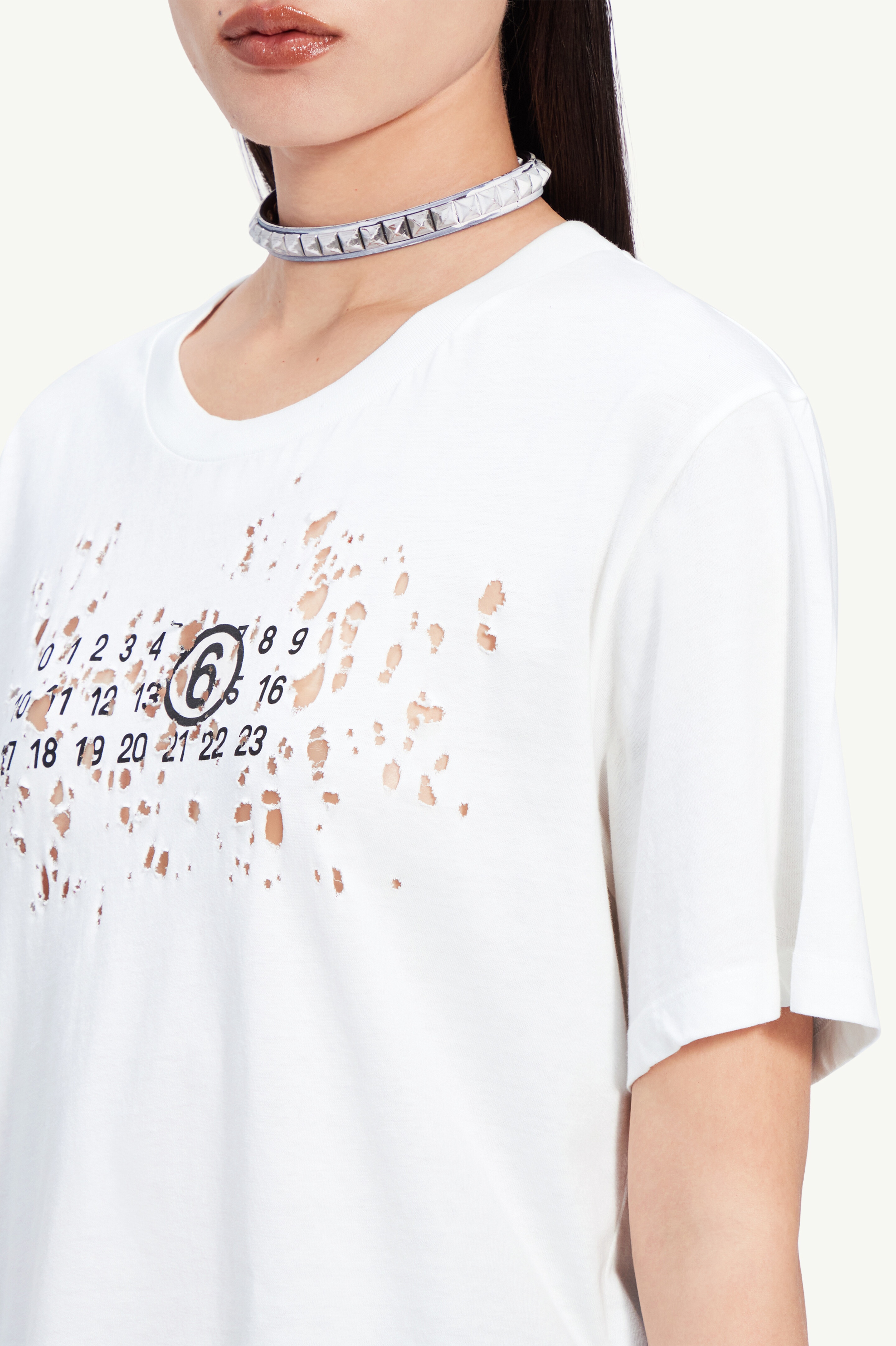 MM6 Maison Margiela Worn numbers T-shirt | REVERSIBLE