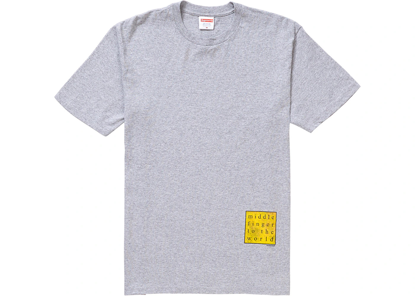 Supreme Supreme Middle Finger to the World Tee Heather Grey | REVERSIBLE