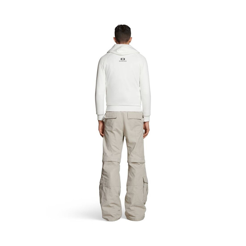 BALENCIAGA Unity Sports Icon Zip-up Hoodie Medium Fit in White/black ...
