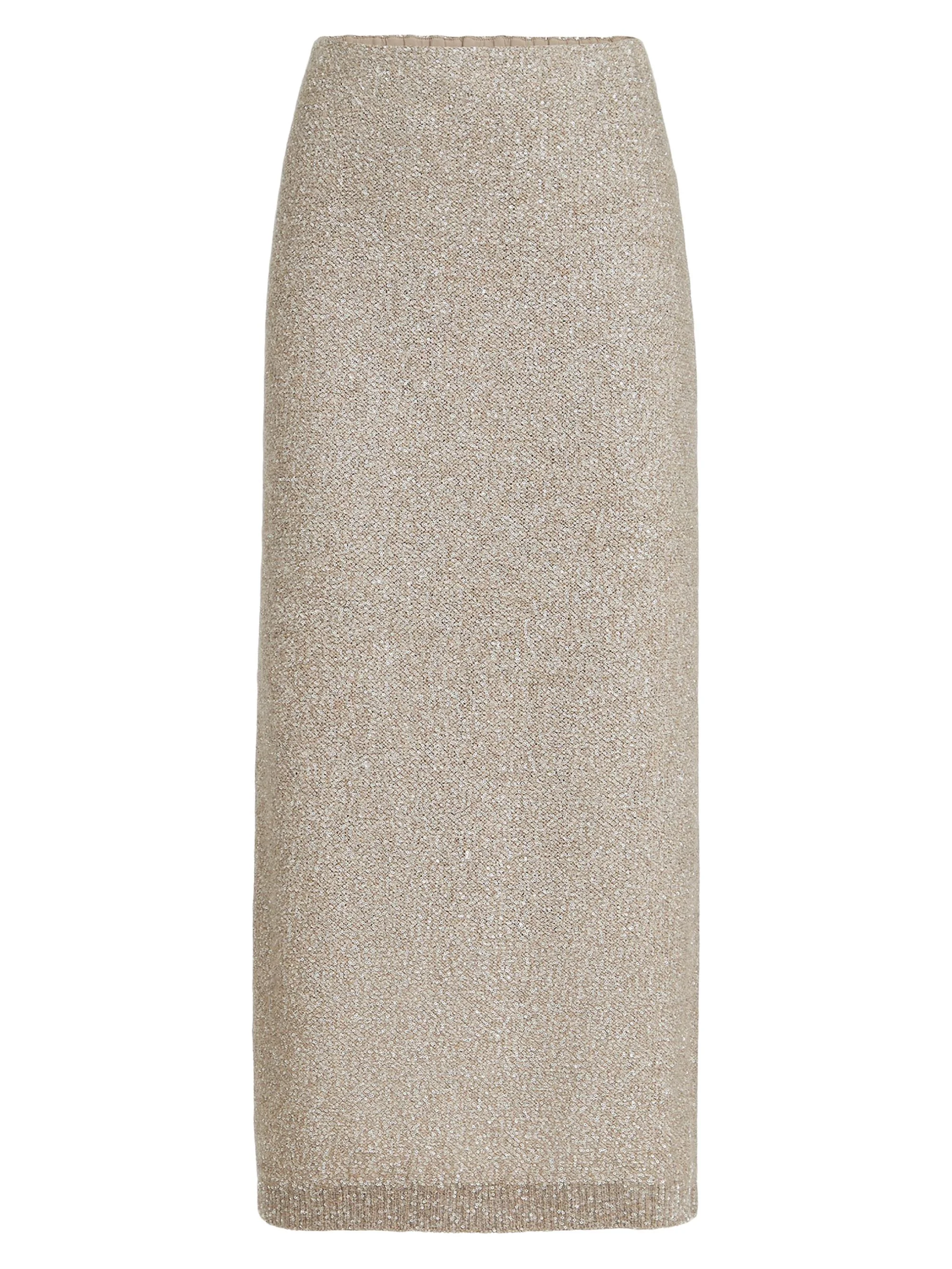 Brunello Cucinelli Women's Mohair and Wool Dazzling Texture Skirt with ...