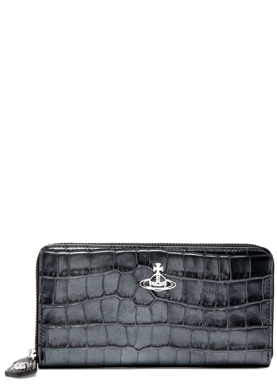 Vivienne Westwood Vivienne Westwood Orb Crocodile-effect Leather Wallet | REVERSIBLE