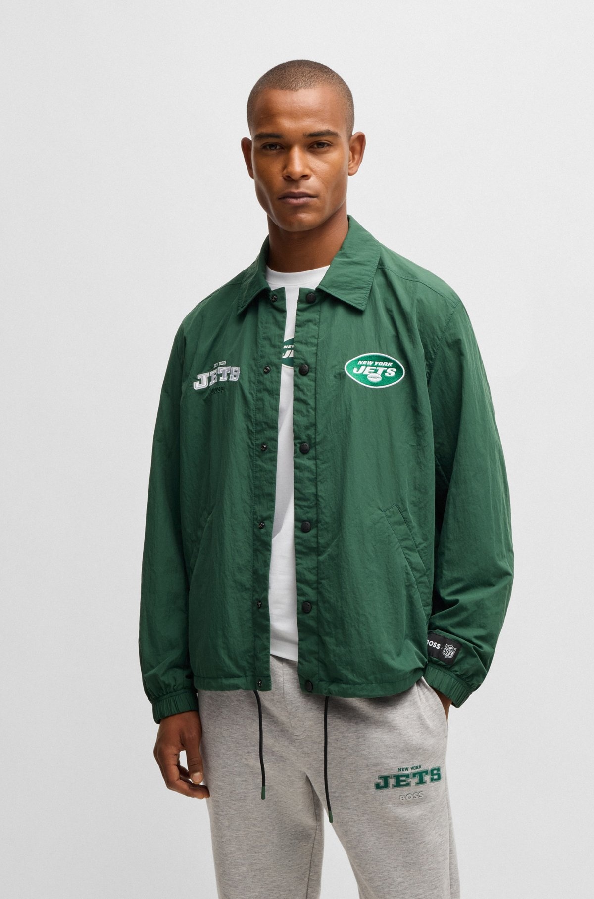 BOSS BOSS X NFL WATER-REPELLENT JACKET WITH EMBROIDERED BRANDING ...