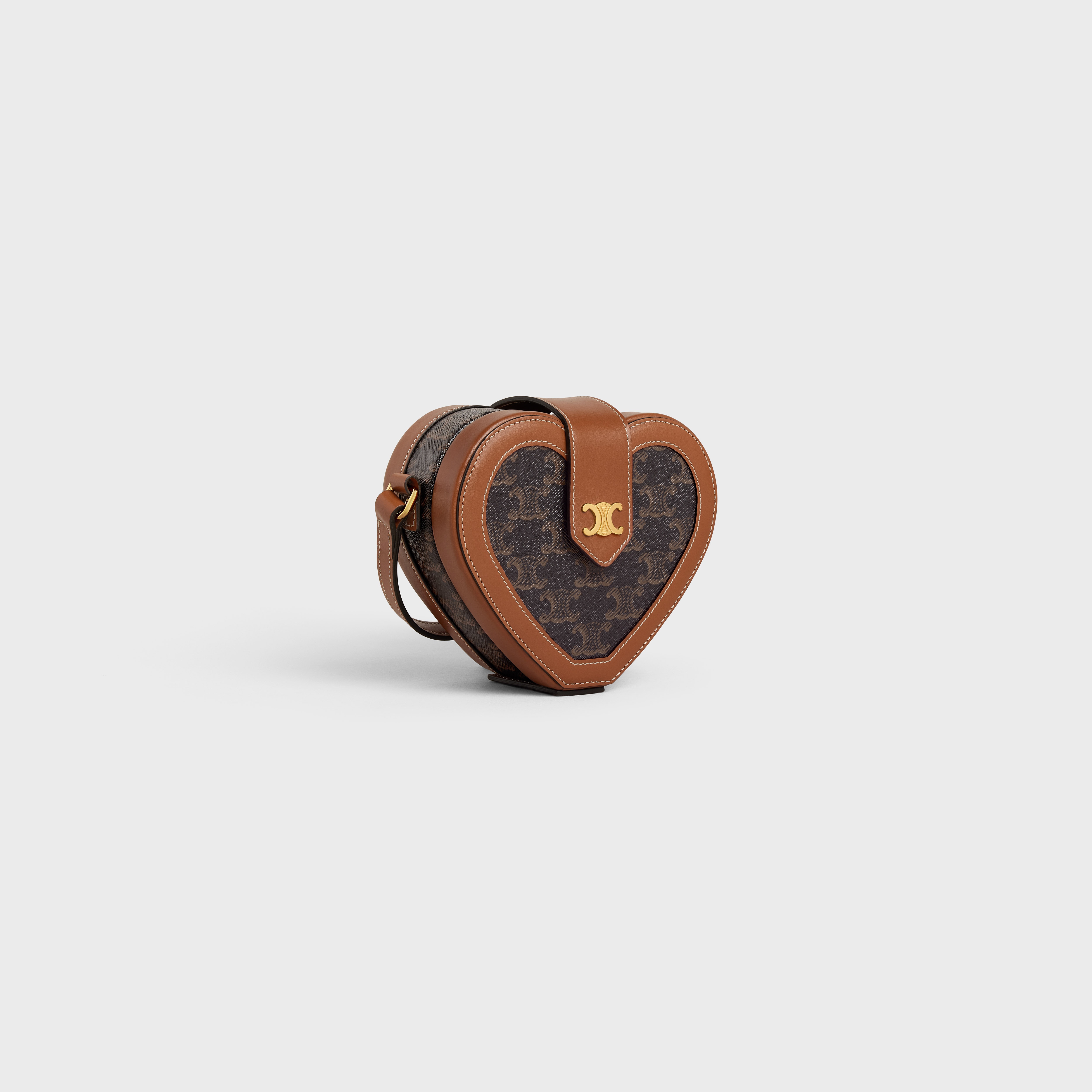 CELINE HEART TAMBOUR in Triomphe Canvas and calfskin | REVERSIBLE