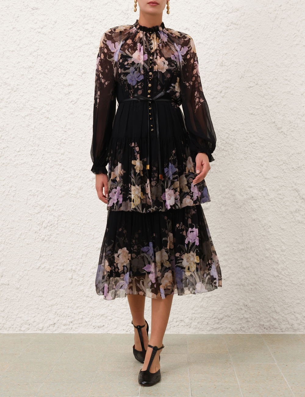 Zimmermann EDEN TIERED MIDI DRESS | REVERSIBLE