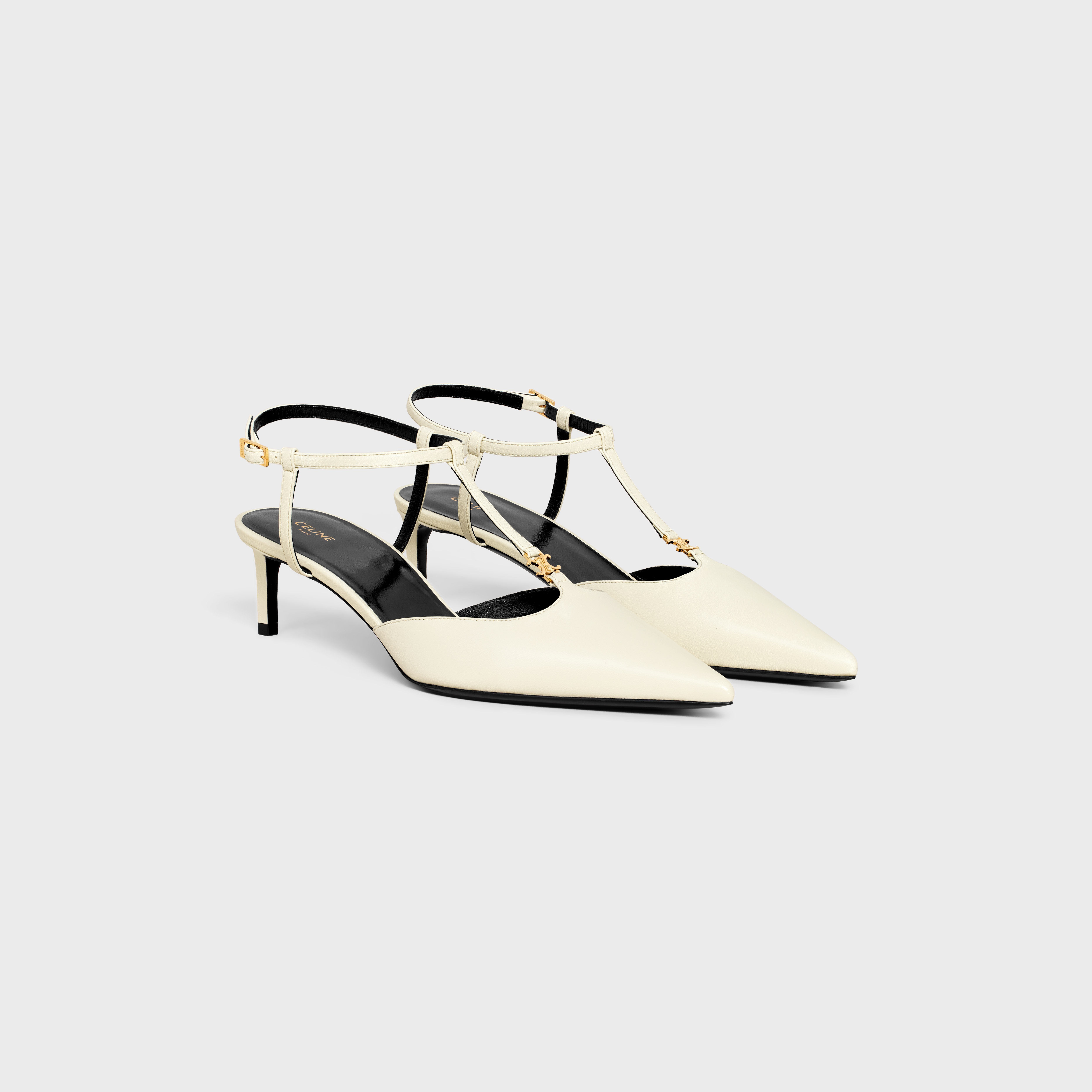 CELINE CELINE KITTEN T-BAR STRAP PUMP in LAMBSKIN | REVERSIBLE