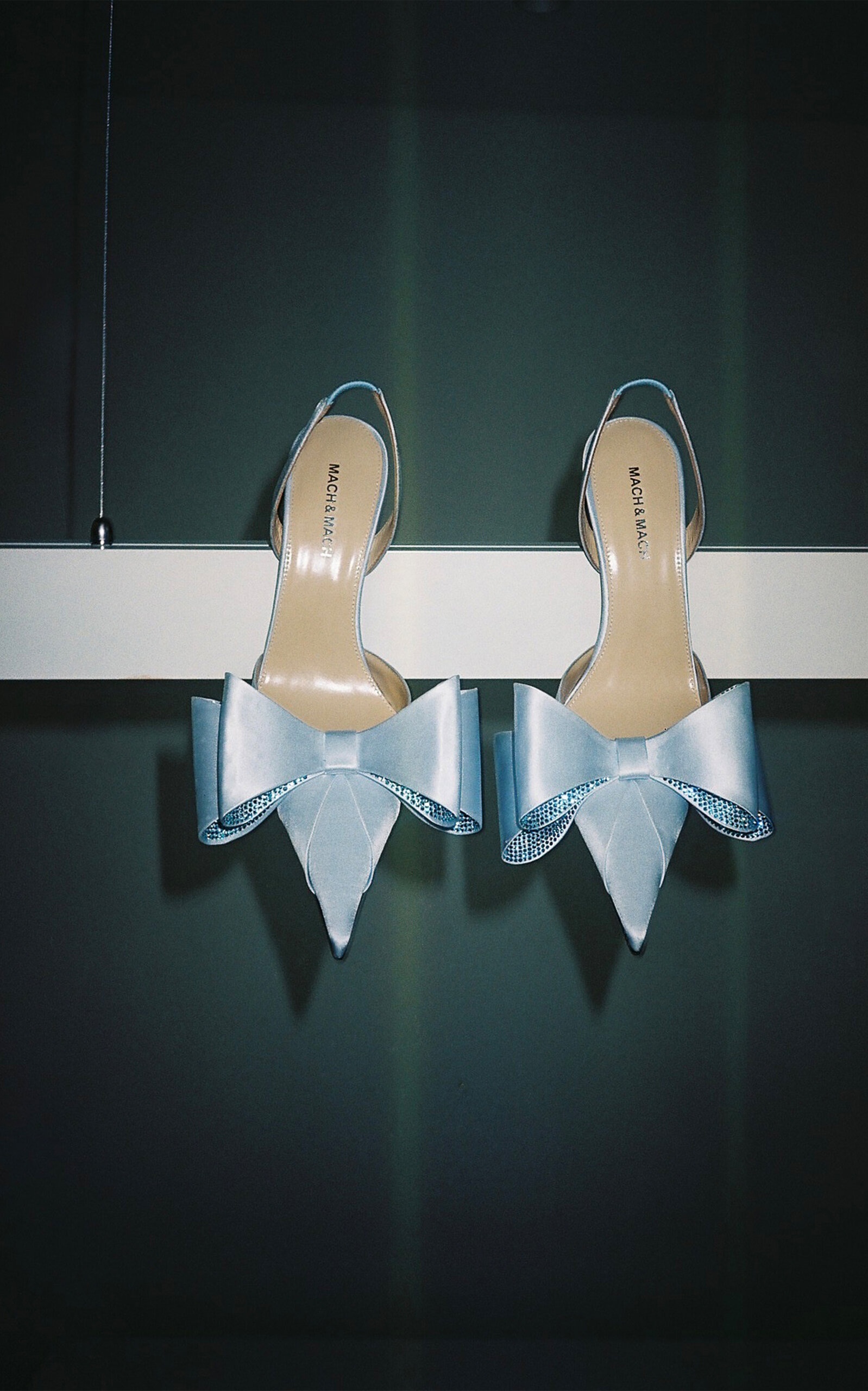MACH & MACH ‘Le Cadeau’ Satin Slingbacks blue | modaoperandi | REVERSIBLE