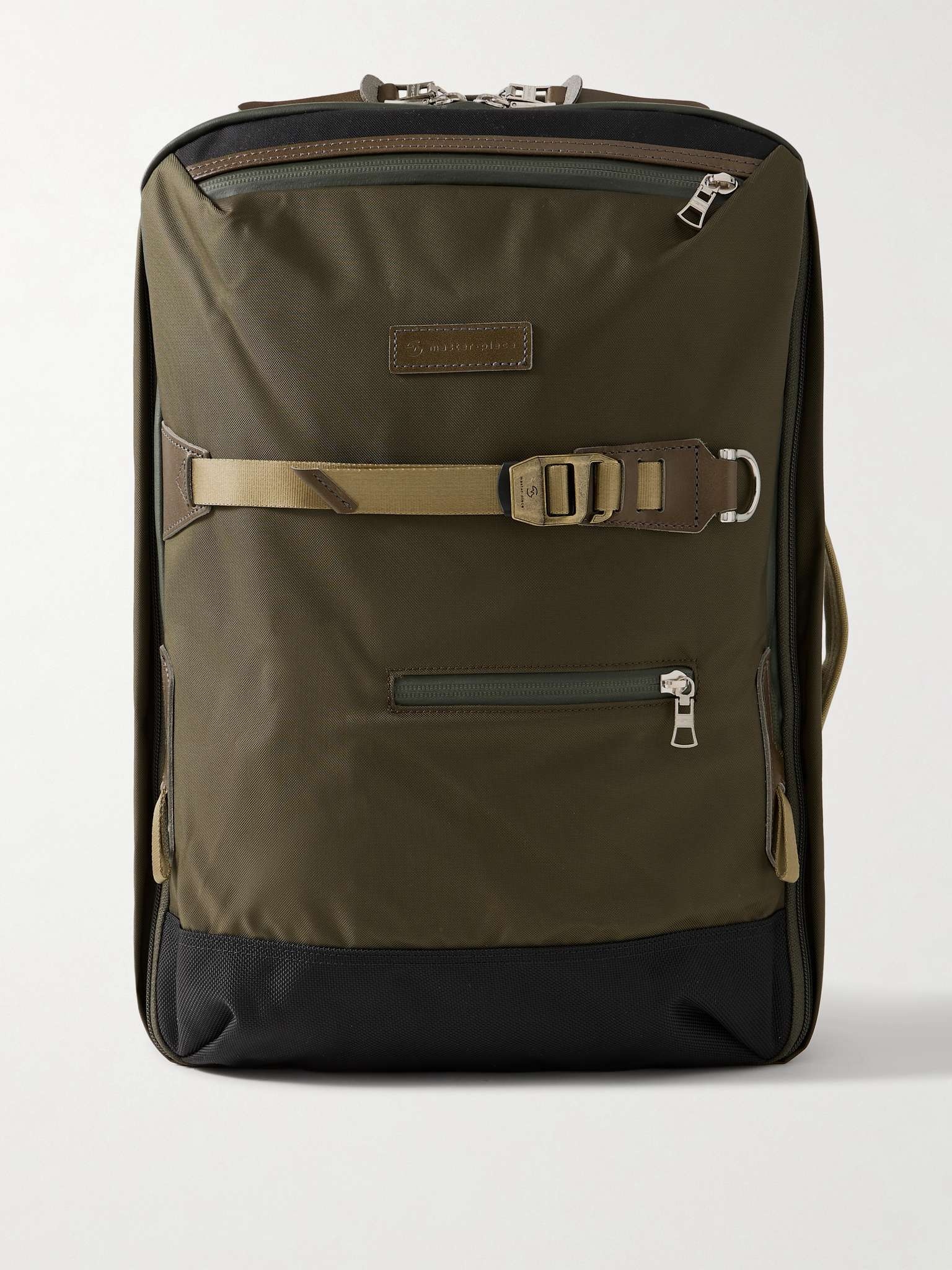 master-piece Potential Leather and Webbing-Trimmed CORDURA® Backpack ...