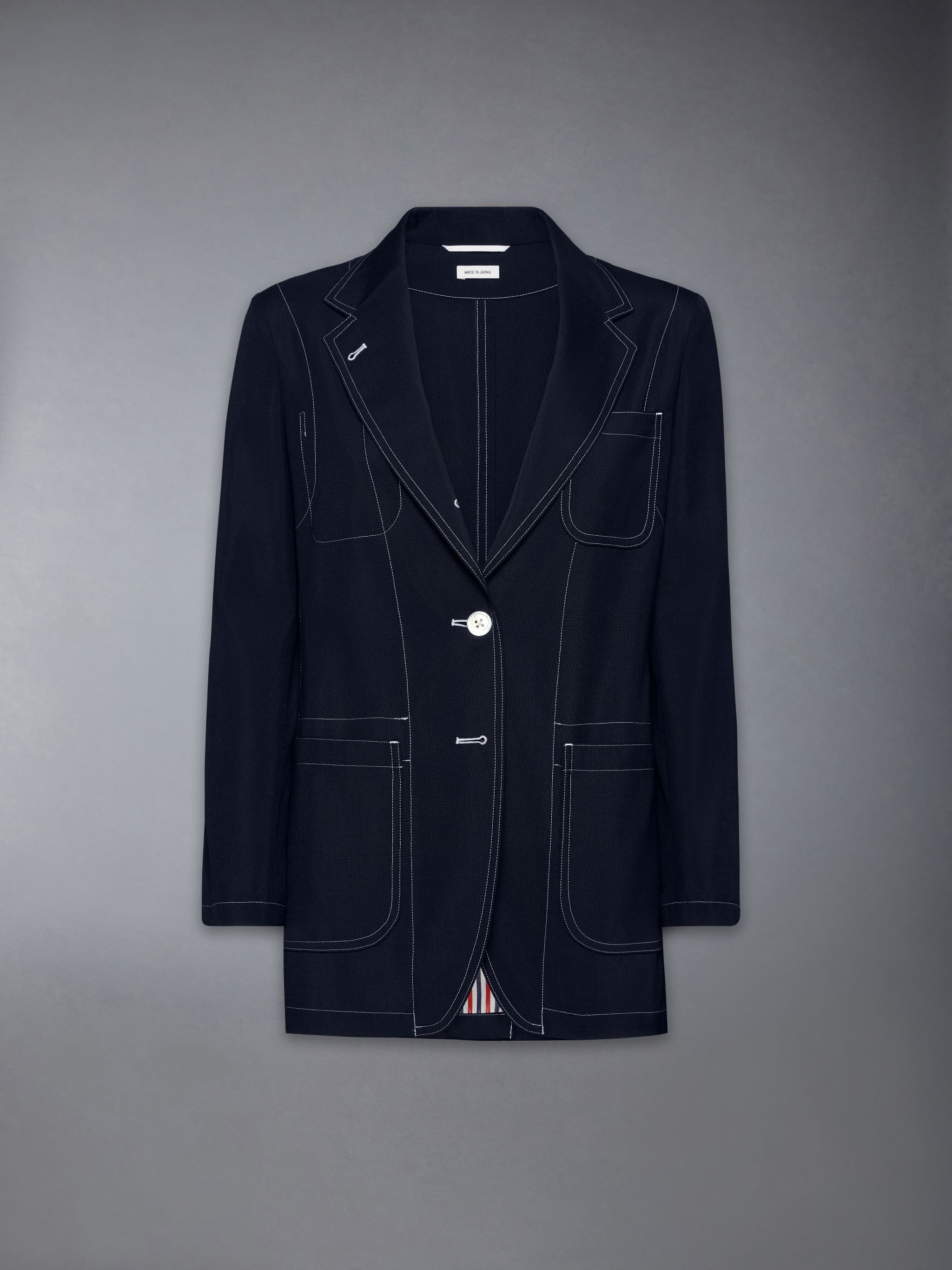 Thom Browne School Uniform Patch Pocket Jacket | REVERSIBLE
