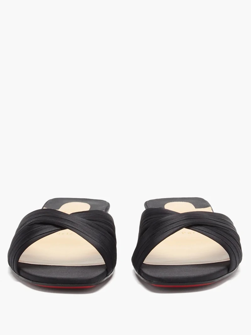 Christian Louboutin Nicol Is Back satin crepe sandals | REVERSIBLE
