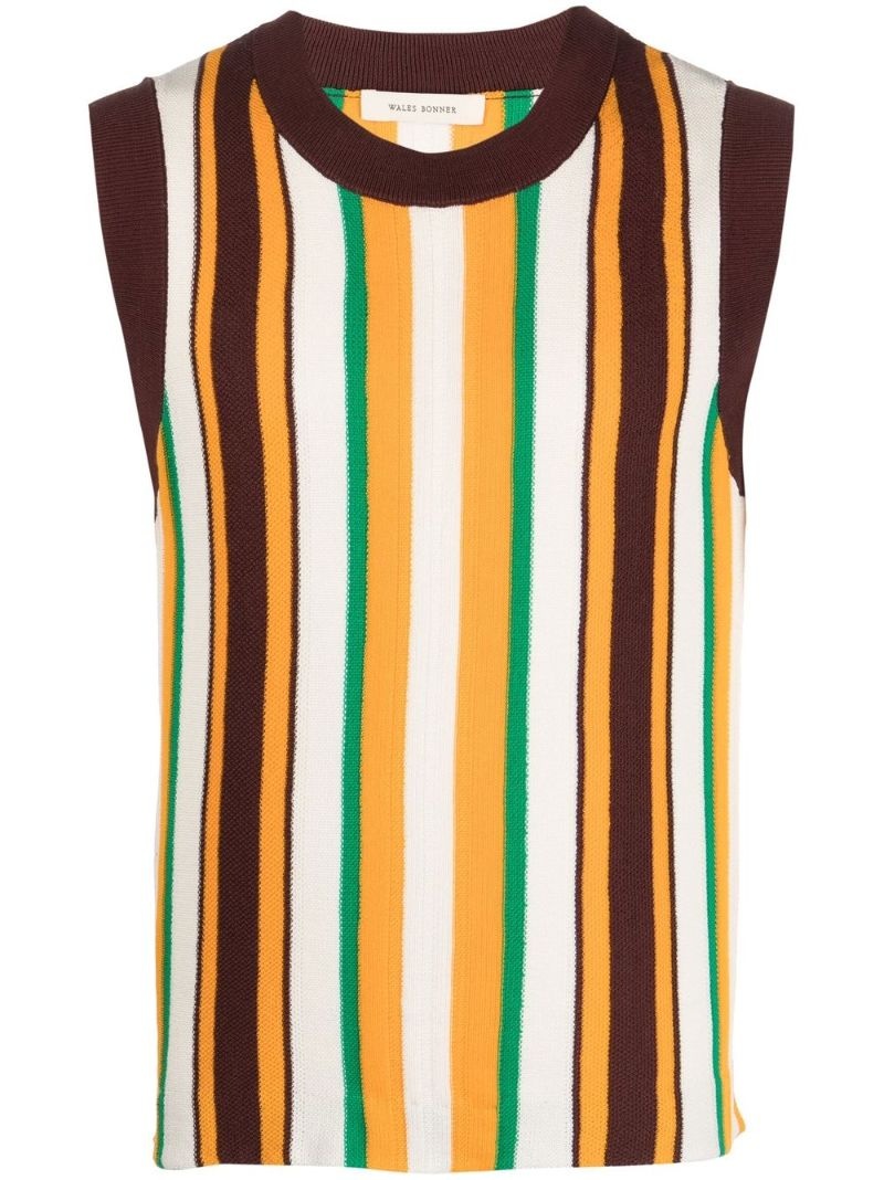 WALES BONNER Scale striped knitted vest | REVERSIBLE