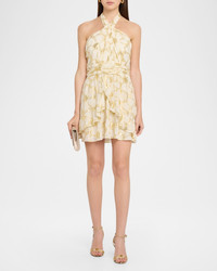 RAMY BROOK Reuben Metallic Floral Halter Mini Dress - E05263047 ...