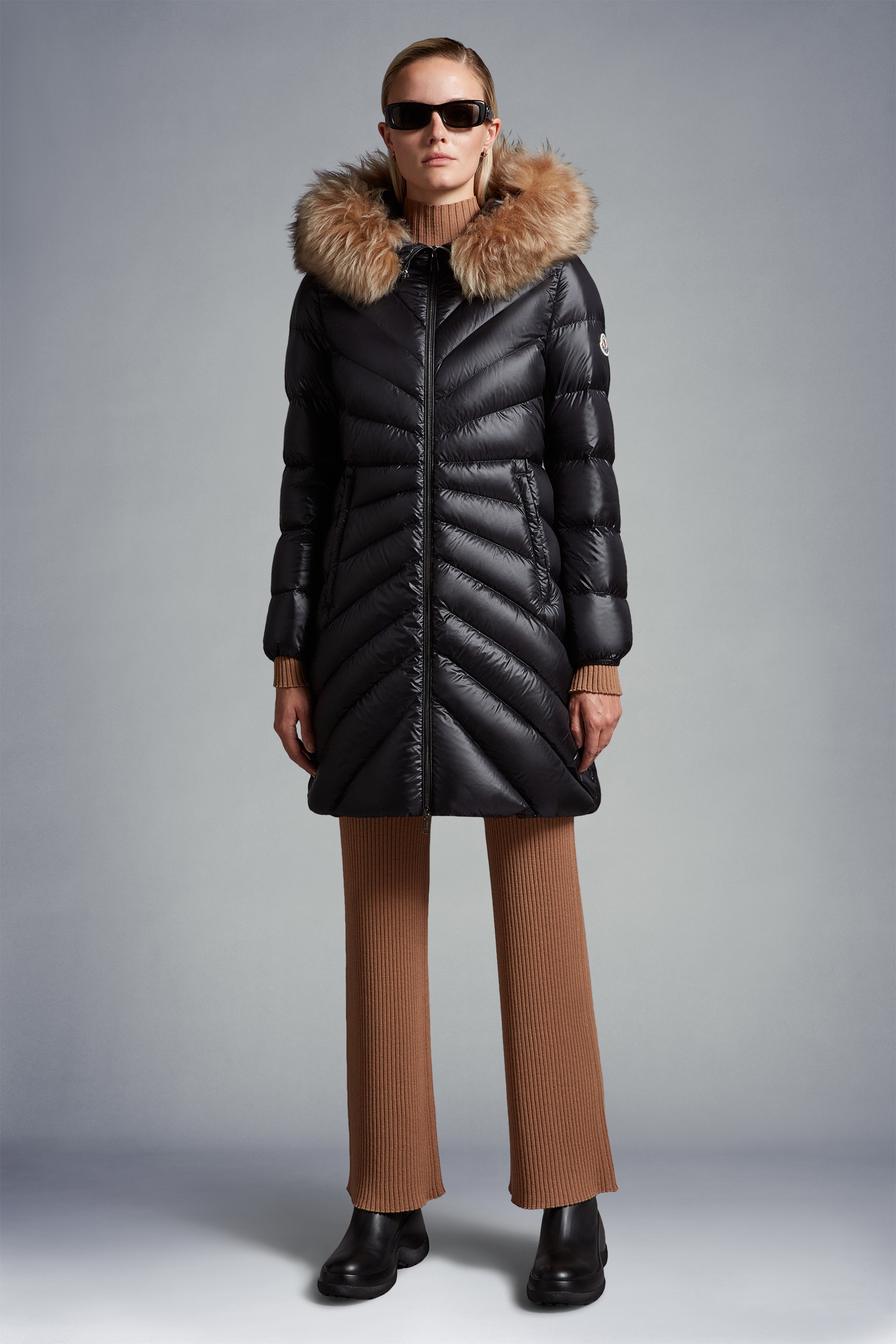 Moncler Chandre Long Down Jacket | REVERSIBLE