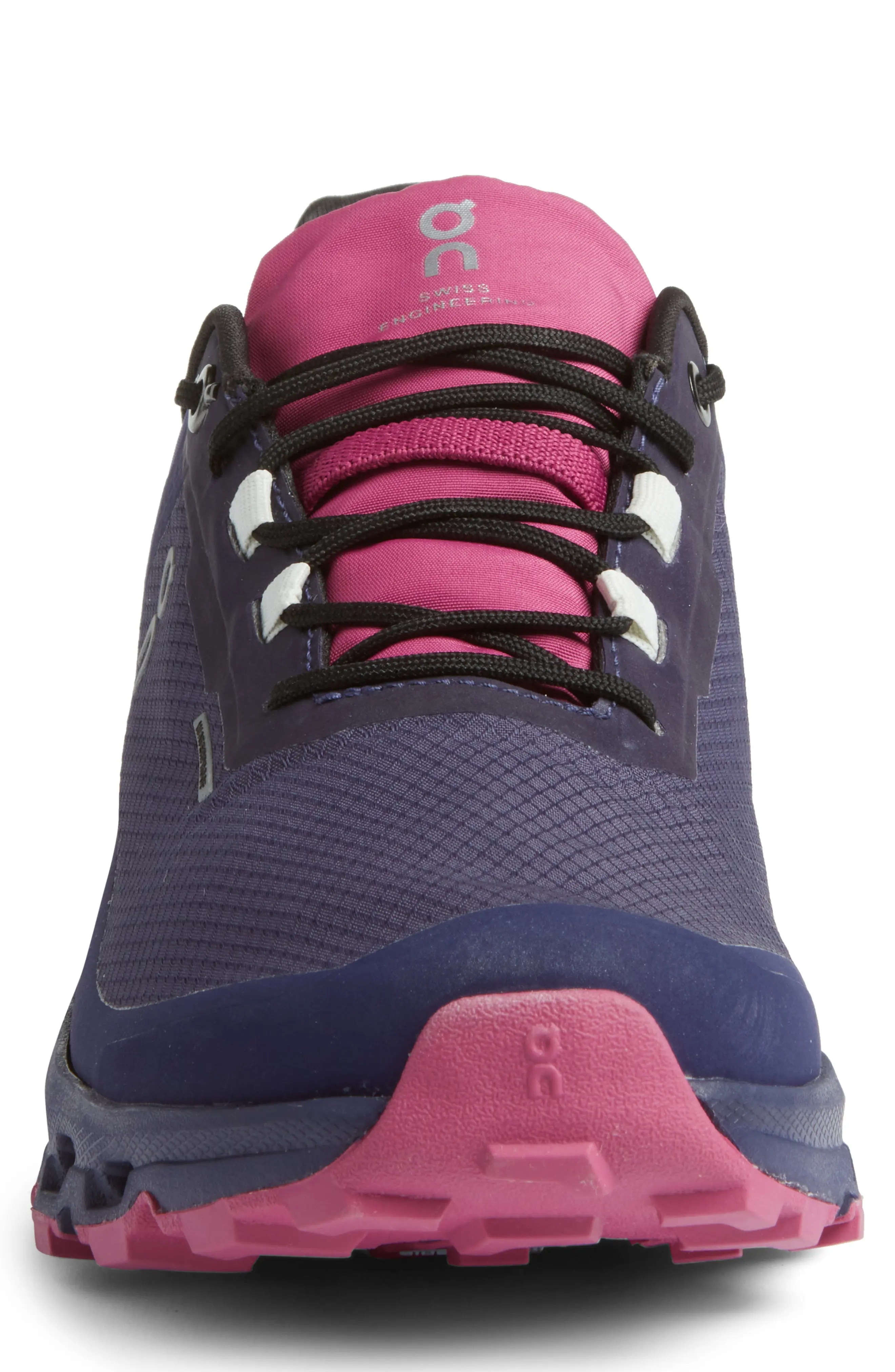 On Cloudvista Waterproof Trail Running Shoe in Flint/Acai | REVERSIBLE