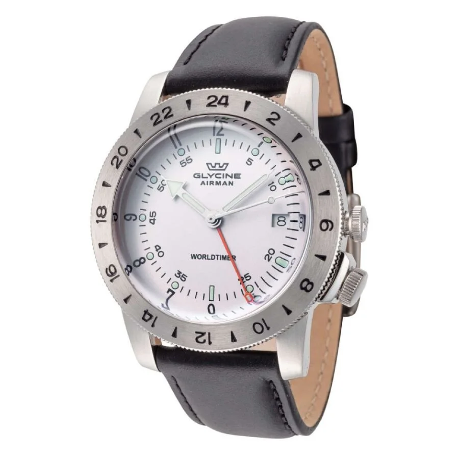Other Designers Glycine Airman Vintage GMT Quartz Ivory Dial Men's ...