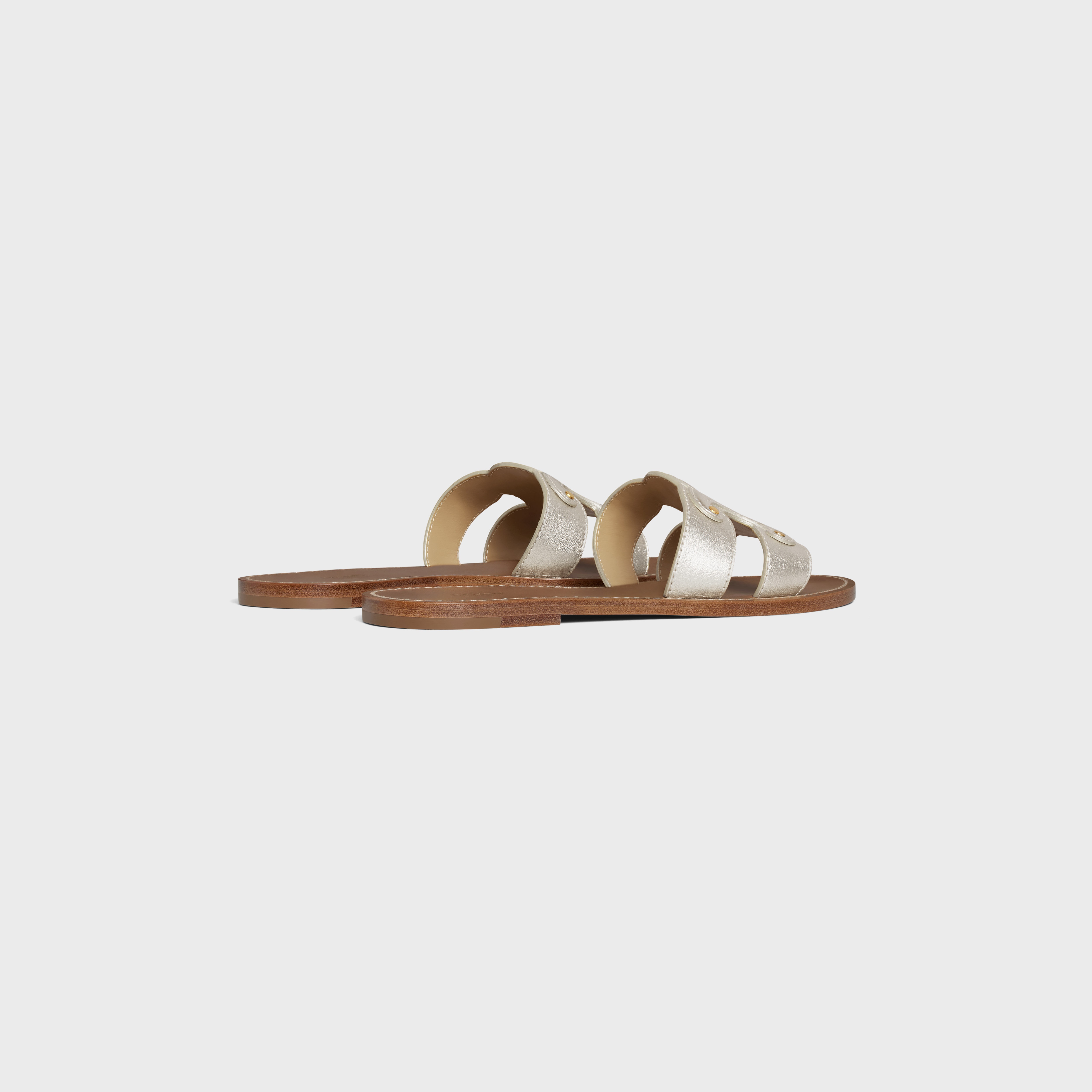 CELINE CELINE TRIOMPHE MULE in Metalized Calfskin | REVERSIBLE