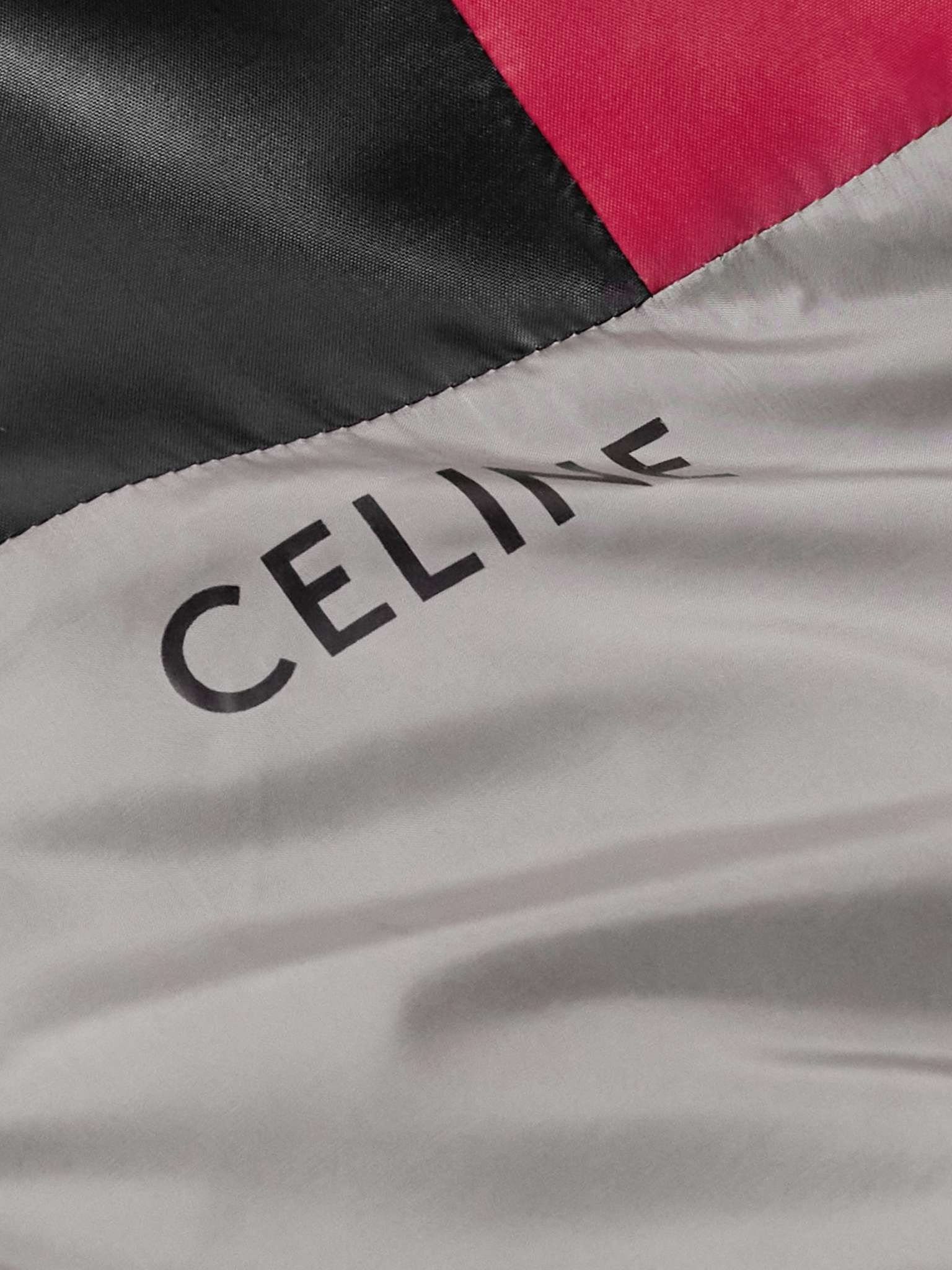 CELINE Logo-Print Mesh-Trimmed Colour-Block Nylon Track Jacket | REVERSIBLE