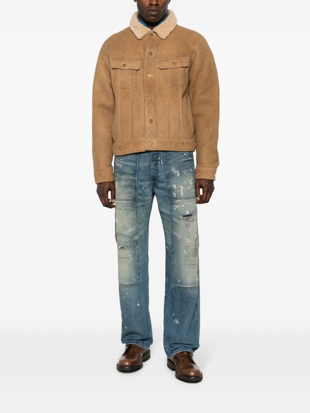 RRL by Ralph Lauren Roarke shearling jacket | farfetch | REVERSIBLE