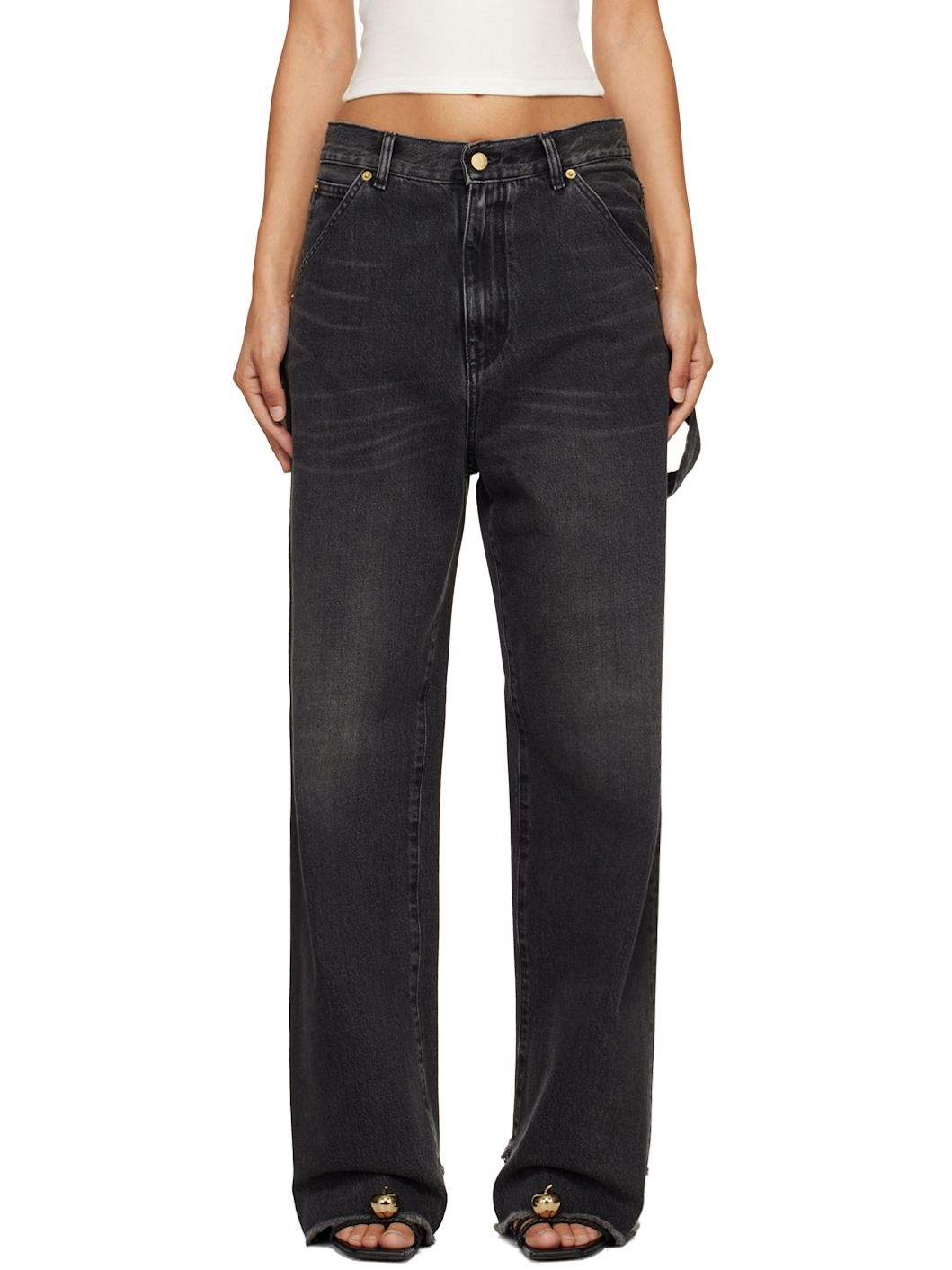DARKPARK Black Lisa Loose Fit Carpenter Jeans | REVERSIBLE