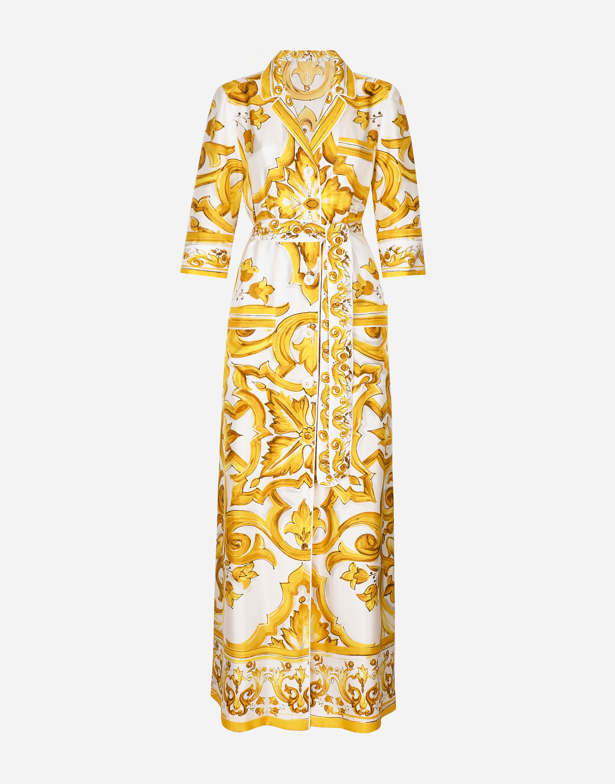 Dolce & Gabbana Silk twill robe with majolica print | REVERSIBLE