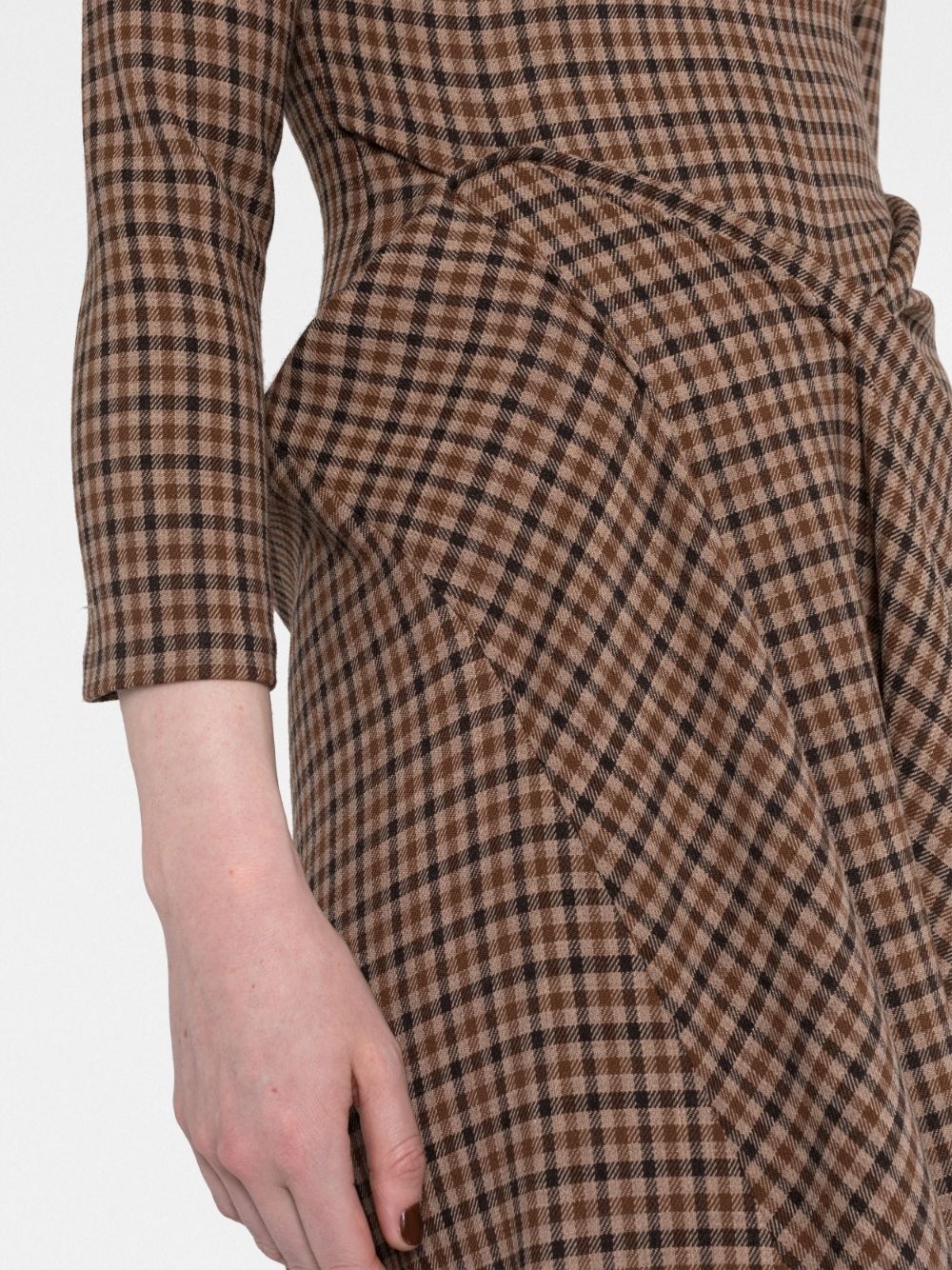 A.W.A.K.E. MODE gathered-detail check-pattern dress | REVERSIBLE