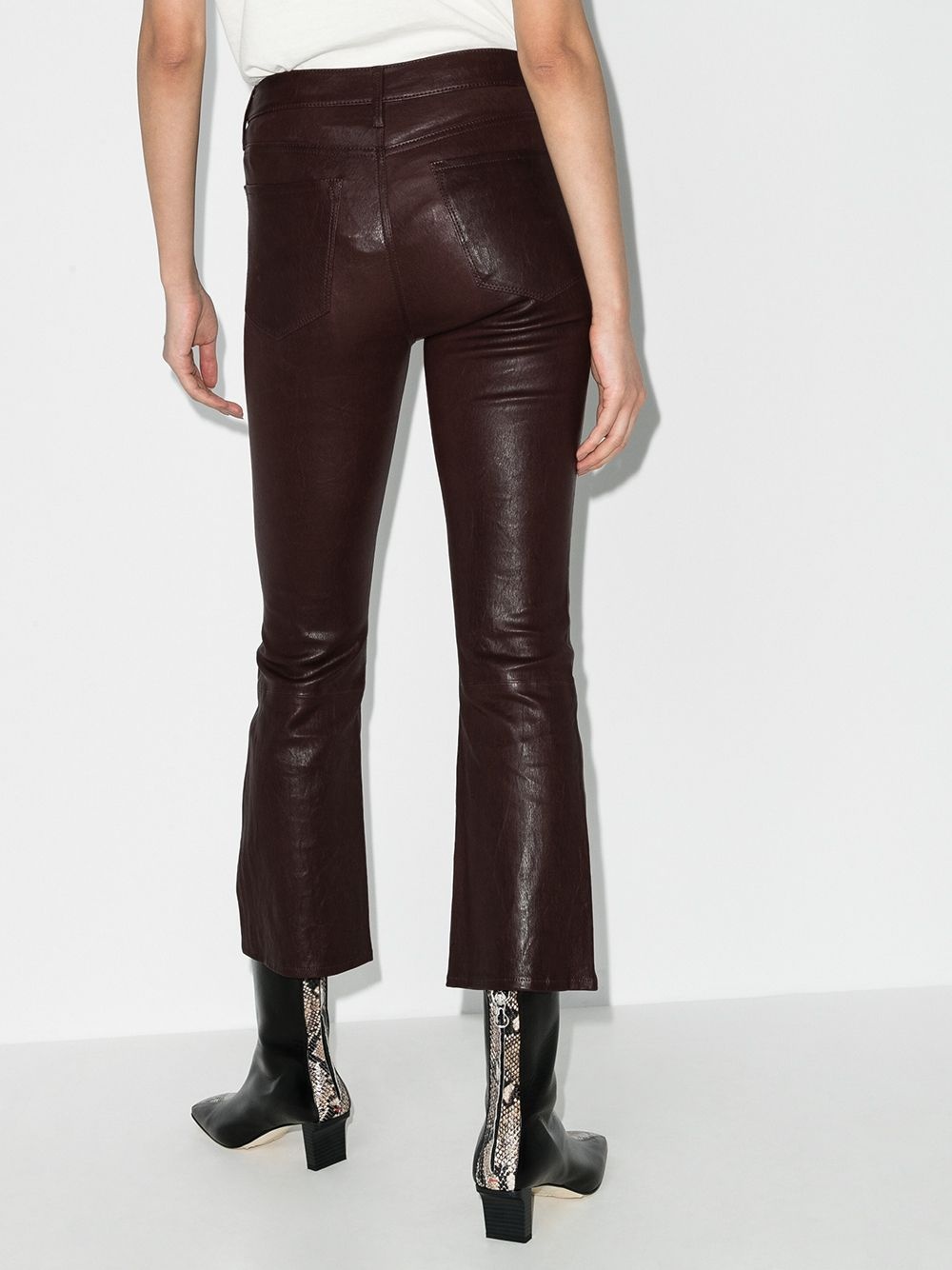 FRAME Le Crop leather flared trousers | REVERSIBLE