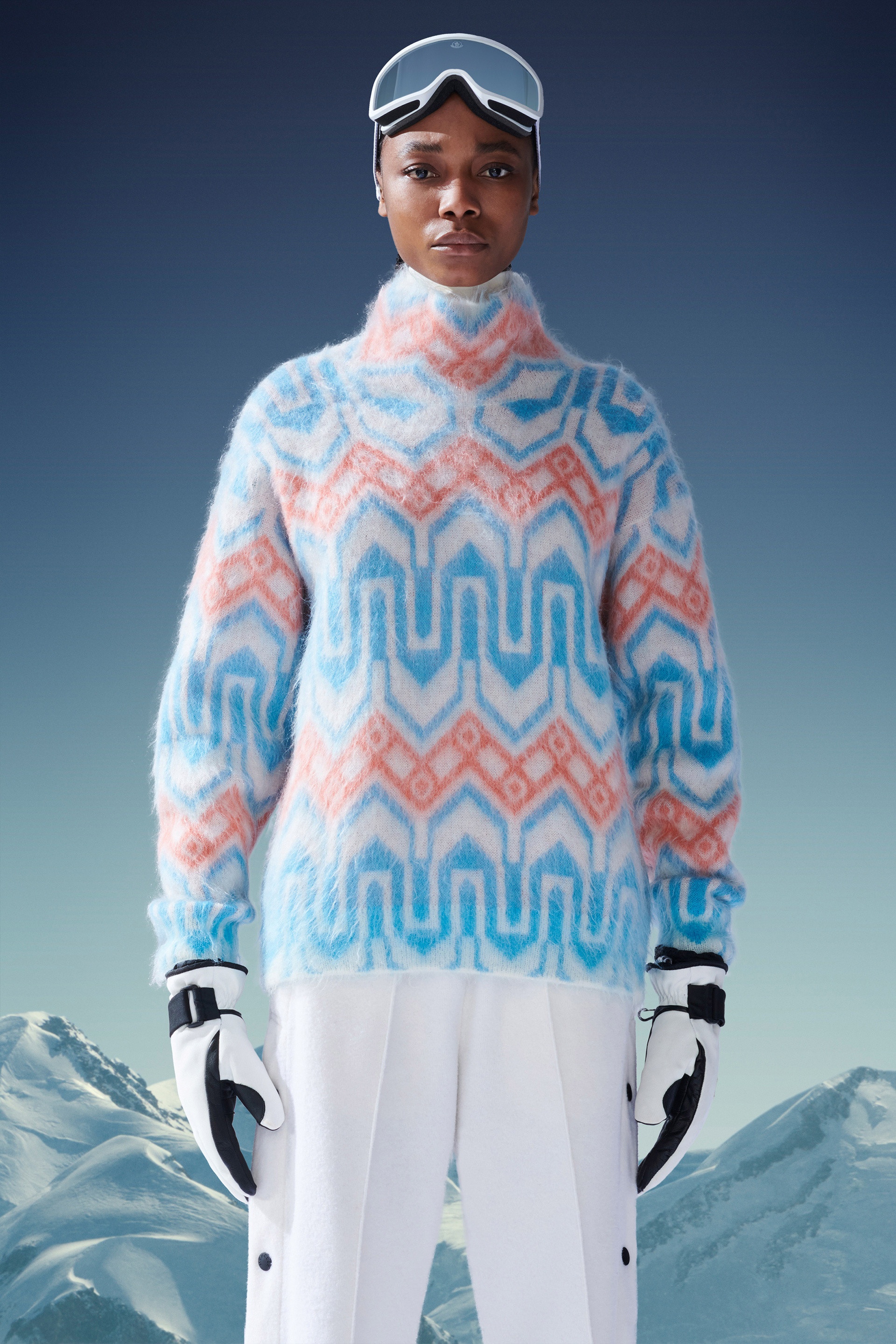 Moncler Mohair Jacquard Sweater | REVERSIBLE