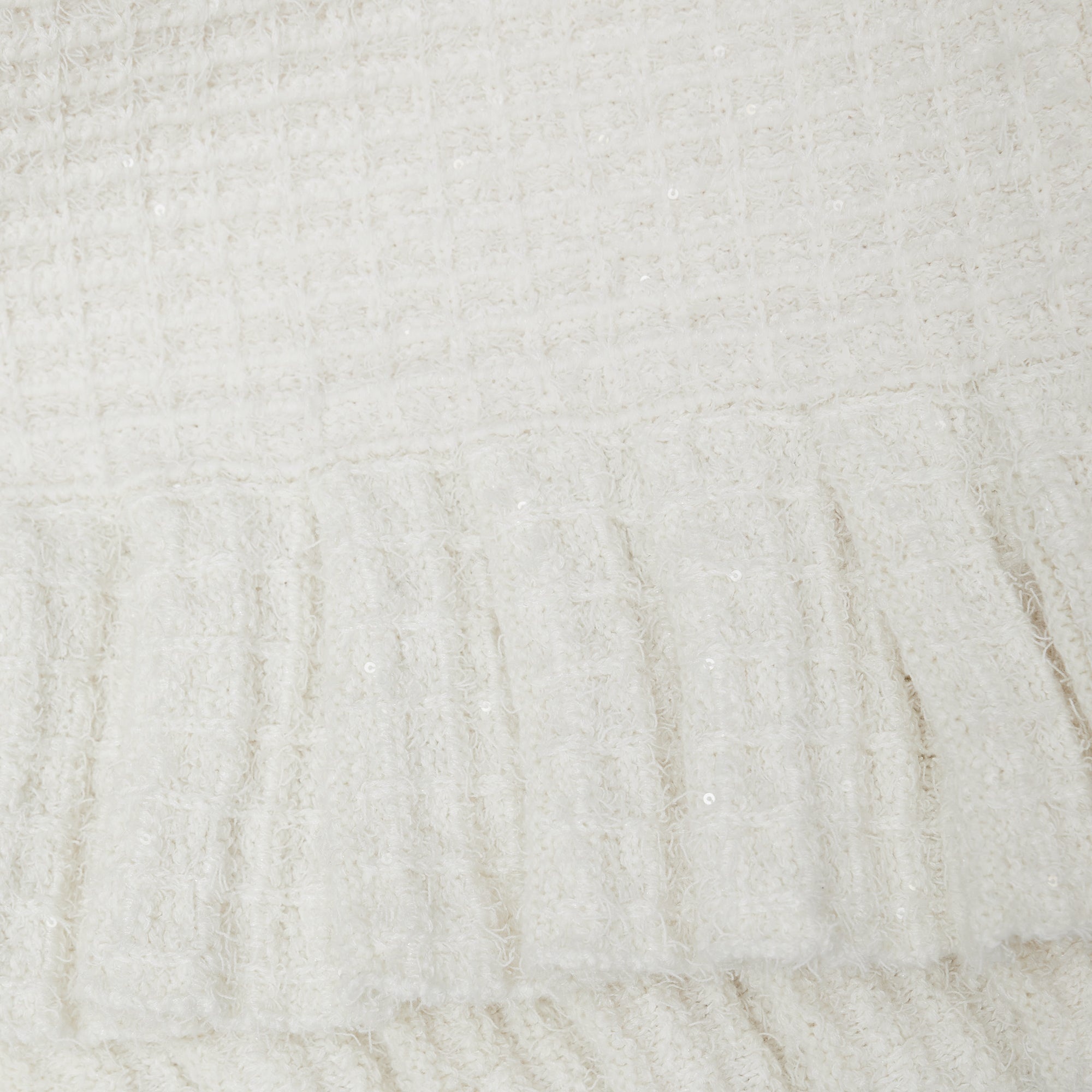 Self Portrait Cream Sequin Textured Knit Skirt Reversible