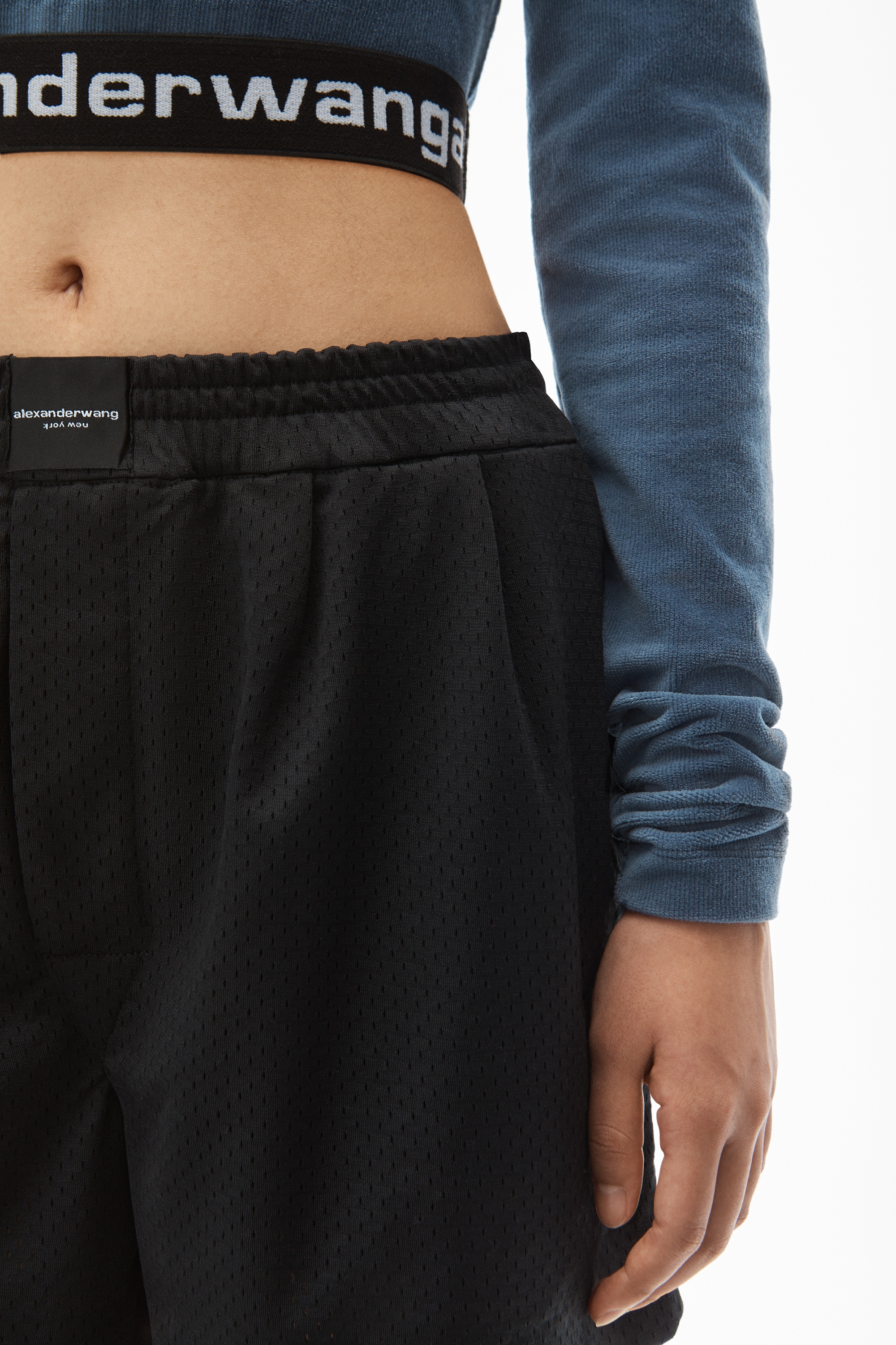 Alexander Wang MOCK NECK TOP IN STRETCH CORDUROY | REVERSIBLE