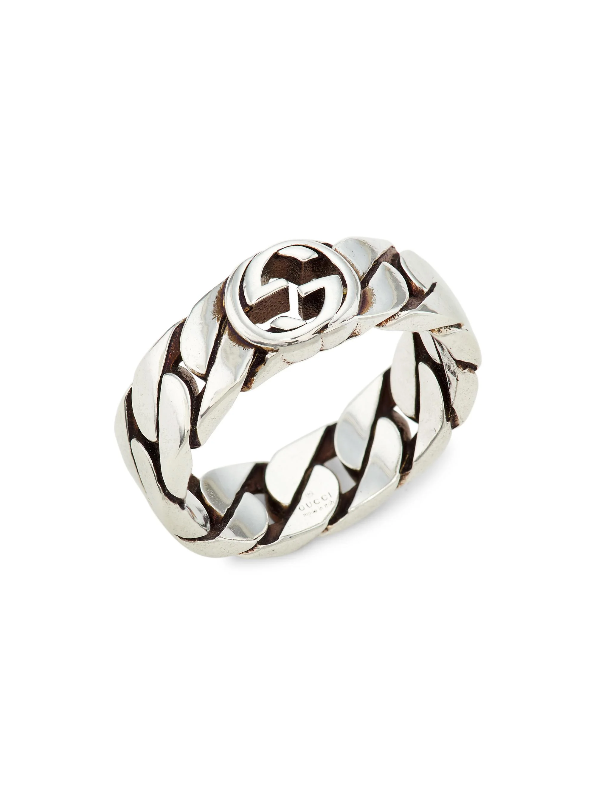 GUCCI Sterling Silver Interlocking G Ring - 0400014126839 | REVERSIBLE