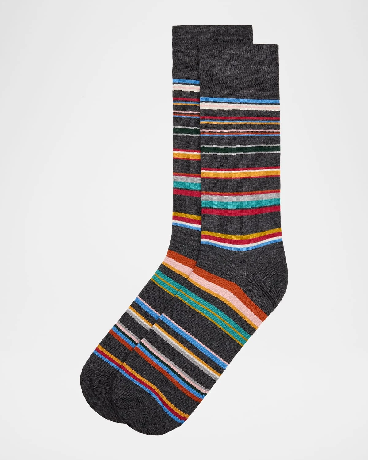 Paul Smith Men's Marek Color-Block Cotton Crew Socks | REVERSIBLE