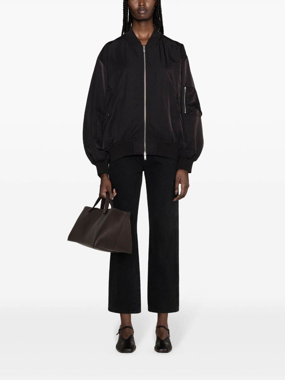 Studio Nicholson Kora crinkle-texture bomber jacket | REVERSIBLE