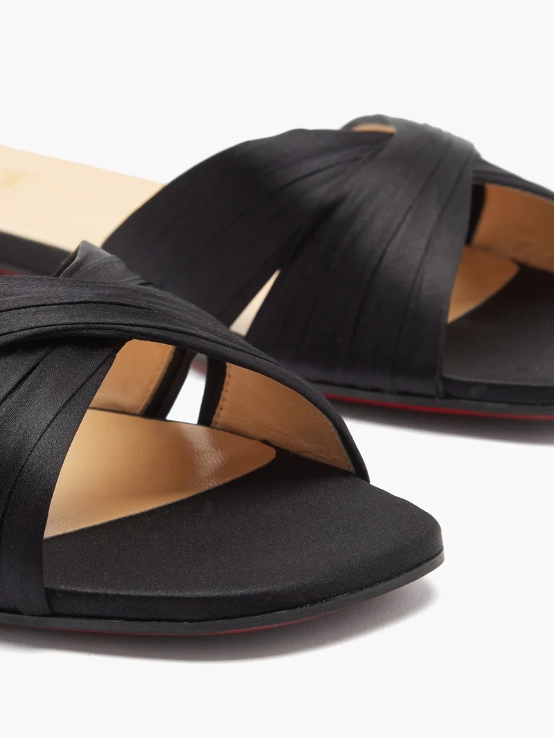 Christian Louboutin Nicol Is Back satin crepe sandals | REVERSIBLE