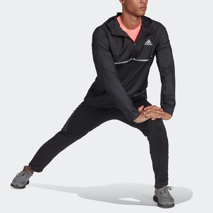 adidas Men's adidas Logo Printing Casual Hooded Jacket Black H58592 ...