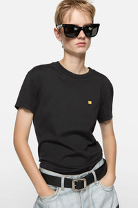 Acne Studios Face logo t-shirt - fitted - Faded black | REVERSIBLE