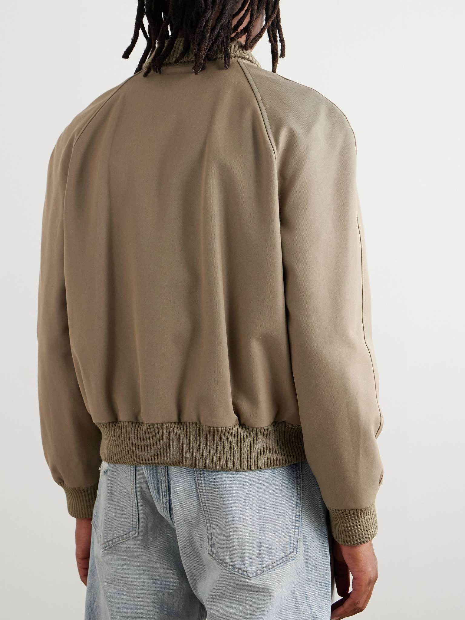 CELINE Teddy Logo-Embroidered Wool and Cotton-Blend Gabardine Bomber ...