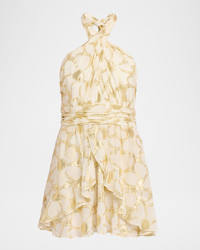 RAMY BROOK Reuben Metallic Floral Halter Mini Dress - E05263047 ...