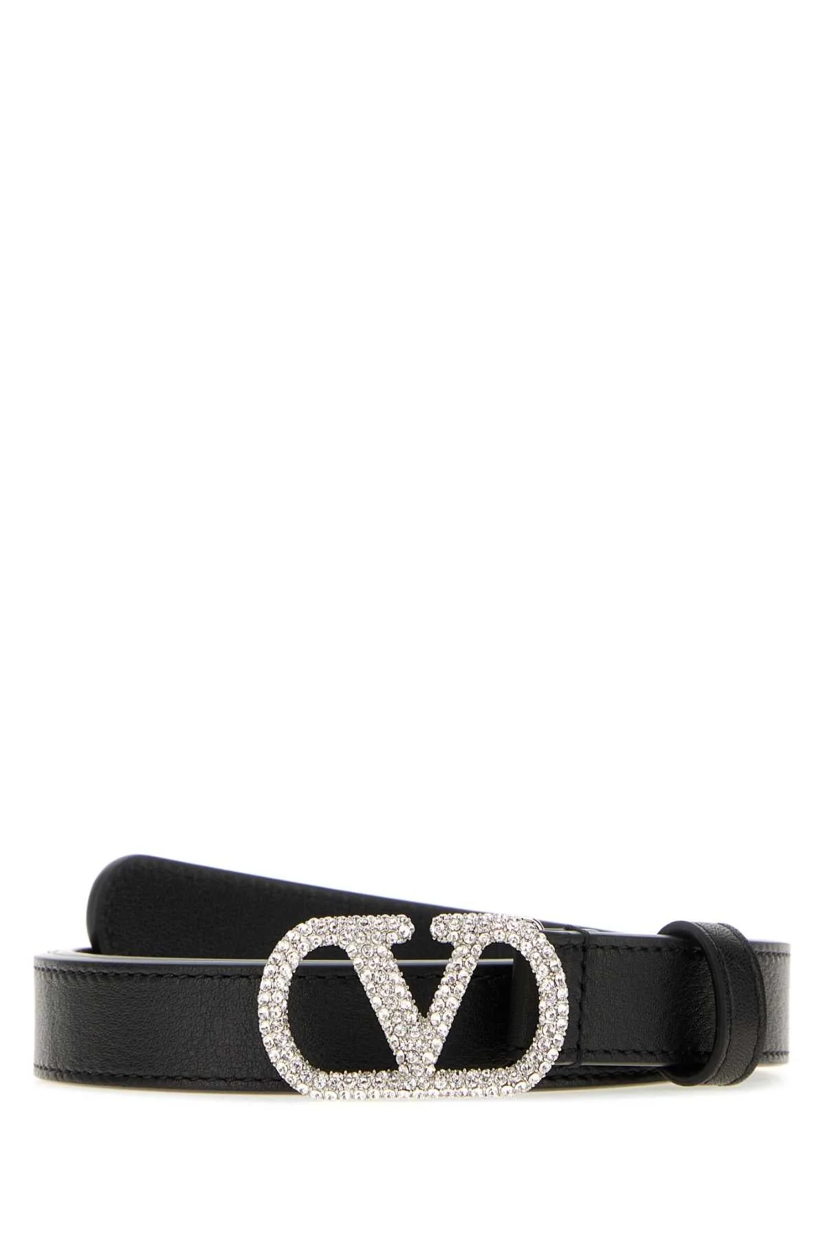 Valentino Valentino Garavani Crystal-Embellished Logo Buckle Belt ...