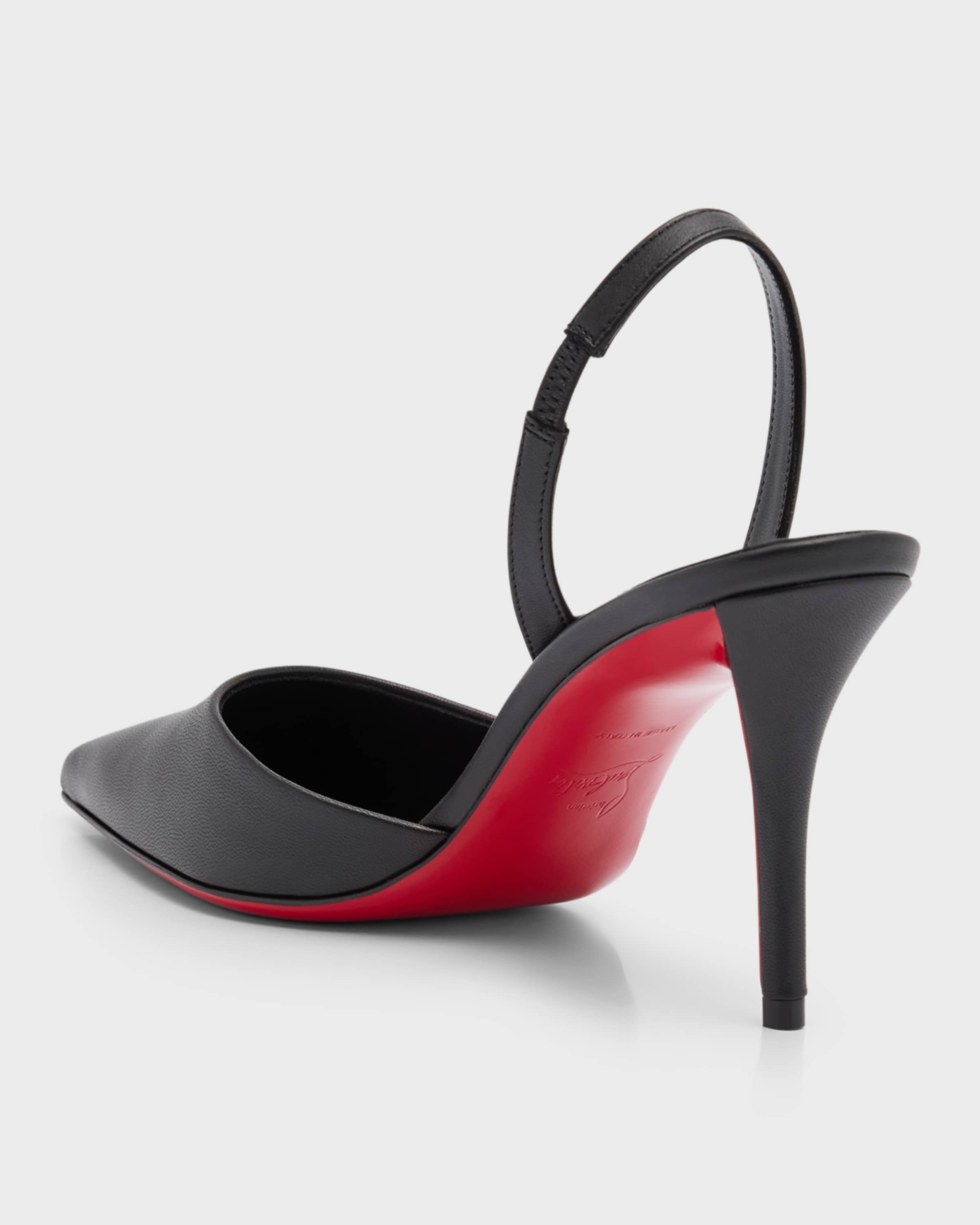 Christian Louboutin Apostropha Leather Slingback Red Sole Pumps ...