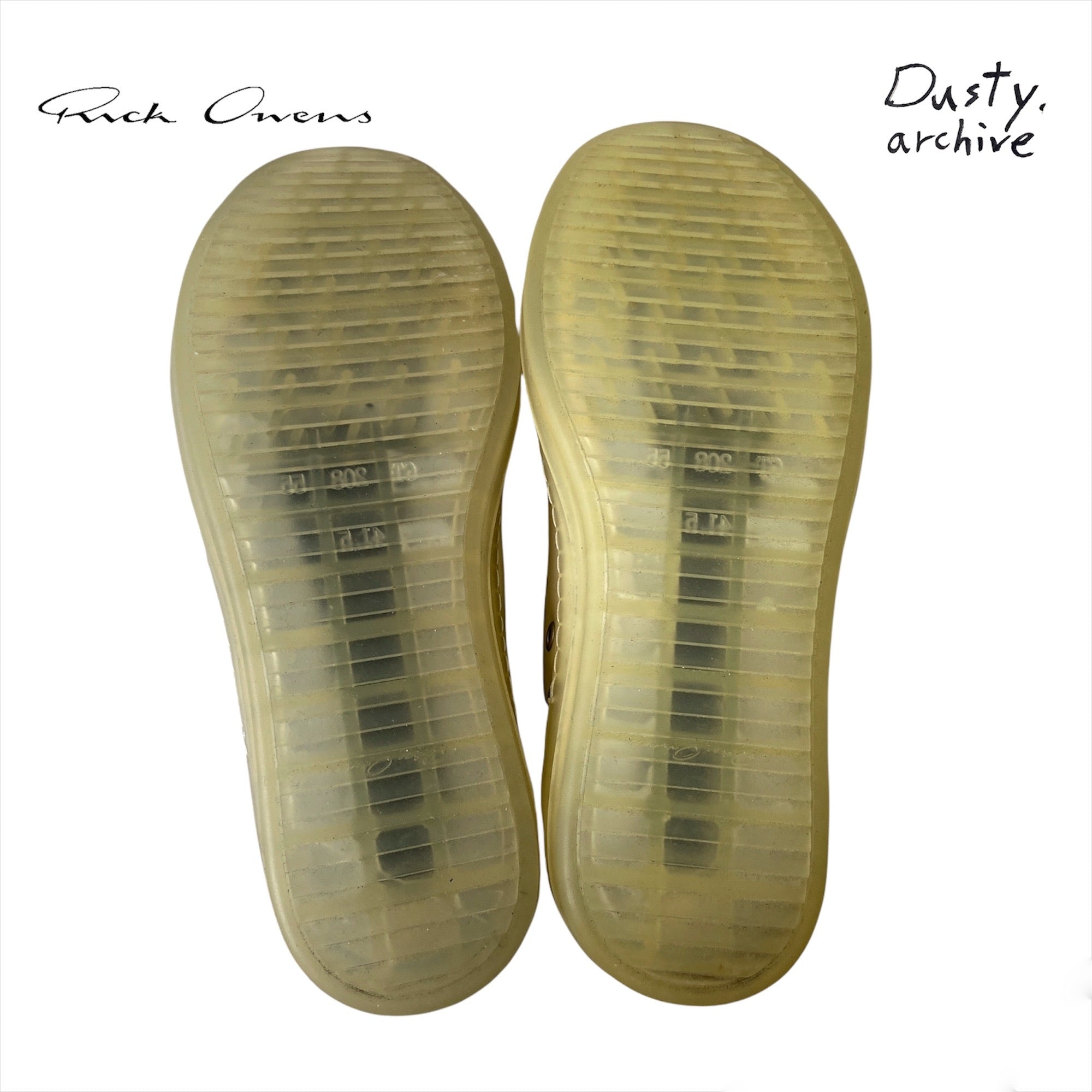 Rick Owens Rick owens low top leather milk ramones with transparent ...