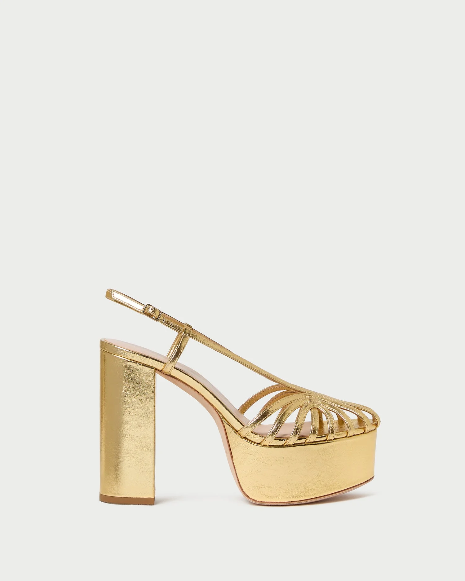LOEFFLER RANDALL Isabella Gold Leather Platform Sandal - ISABELLA-CM ...