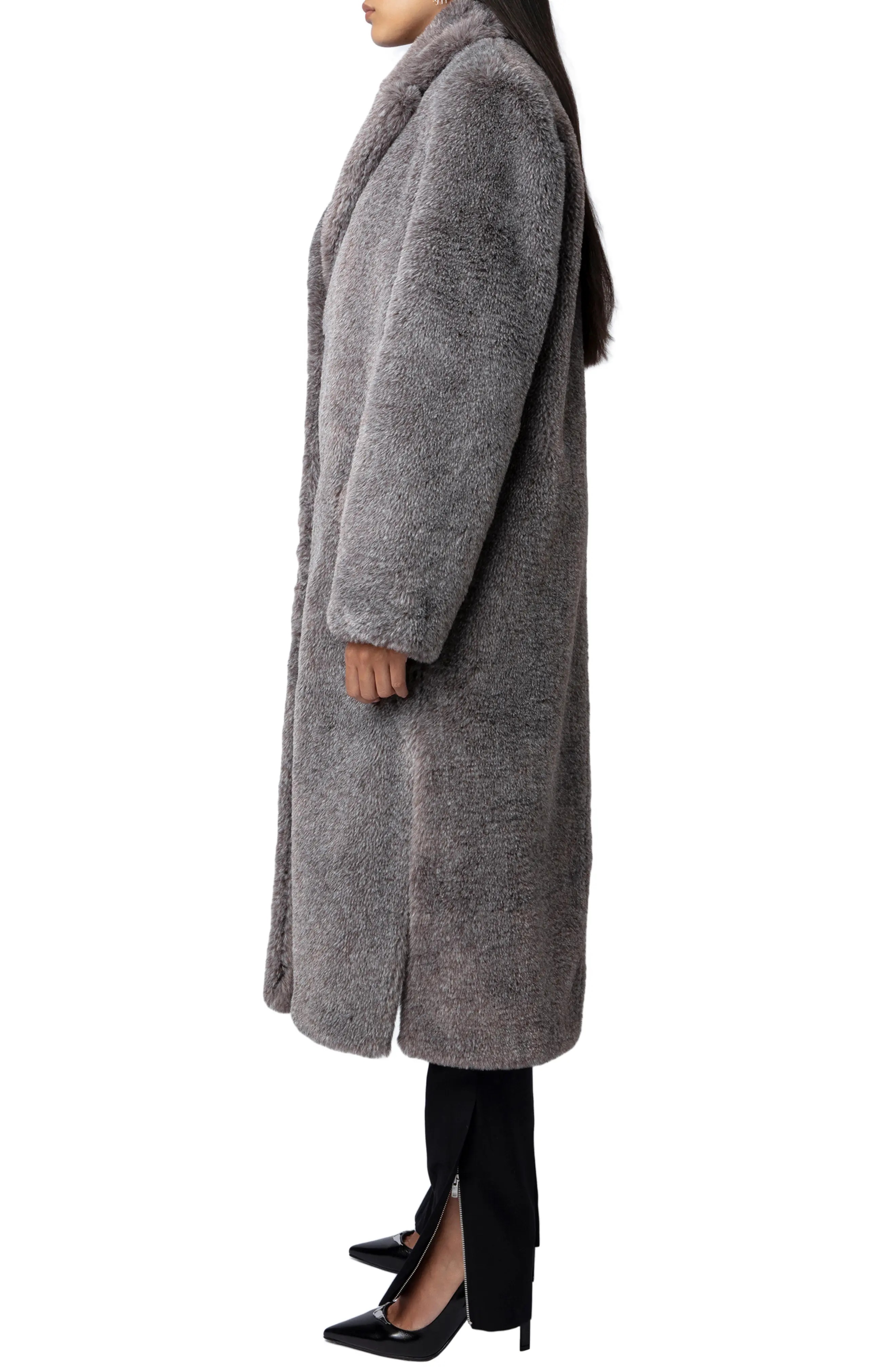Zadig & Voltaire Monacoco Faux Fur Coat | REVERSIBLE