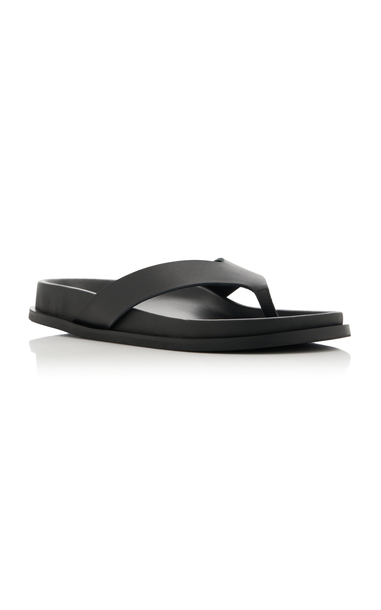 ST. AGNI Thong Leather Sandals black | REVERSIBLE