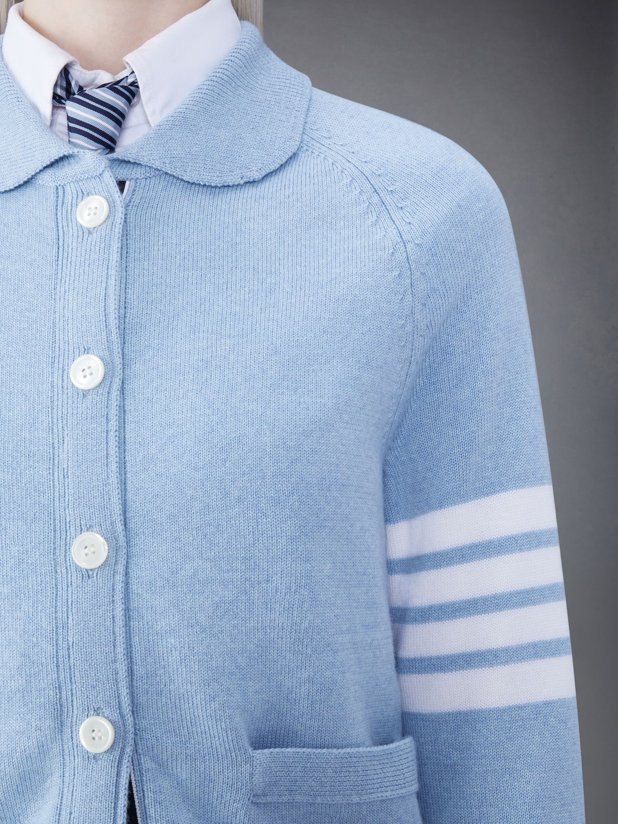 Thom Browne Peter Pan-collar virgin-wool cardigan | REVERSIBLE