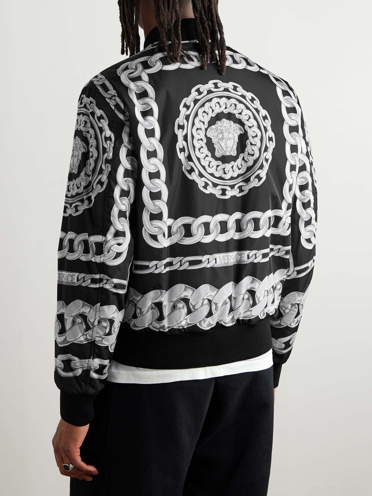VERSACE Reversible Padded Printed Shell Bomber Jacket | REVERSIBLE